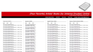(Four Favorite) Artists’ Books (by Johanna Drucker) Online | P—DPA