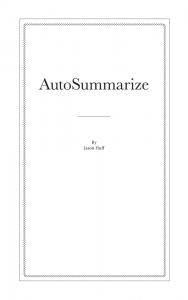 Autosummarize | P—DPA